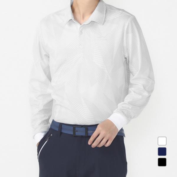 ◇ゴルフ5限定 ◇オリジナルの幾何学柄プリントが特徴の長袖シャツ。同系色で纒めたプリント柄で、総柄ながら着やすいトーンに抑えています。スイング時のストレスを感じにくいストレッチ性の良い素材を使用。風などでバタつきにくいコンパクトな衿のサイズ...