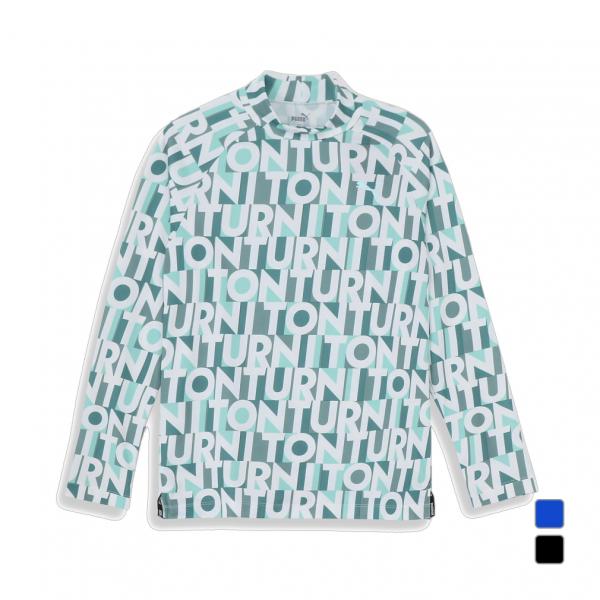 PUMA（プーマ） ゴルフウェア 長袖 シャツ 秋 冬 ストレッチカノコAOP