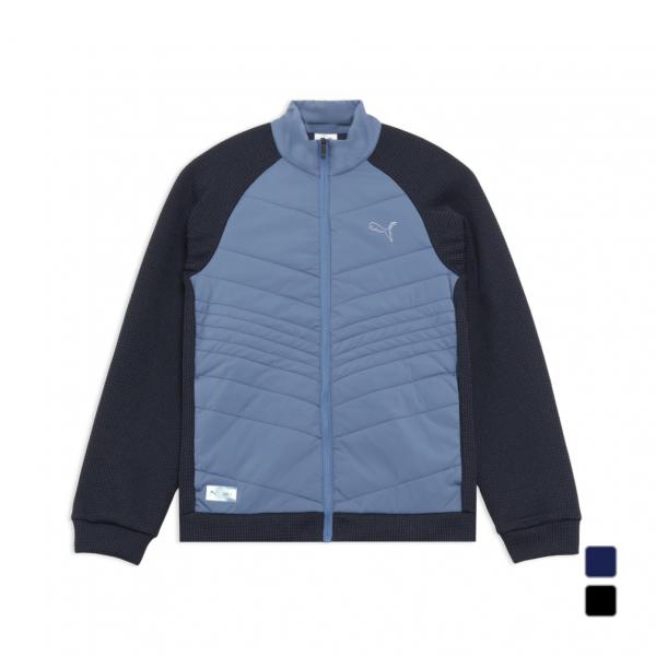 ◇前身に軽量中綿の入ったハイブリッドジャケット。衿、袖と後ろ身頃にニットの様な上品な素材感のクウォータゲージを使用。左胸にはSHADOW CATマークグラフィック入り。レギュラーシルエット。 ■カラー(メーカー表記)： ネイビー(02：ダー...