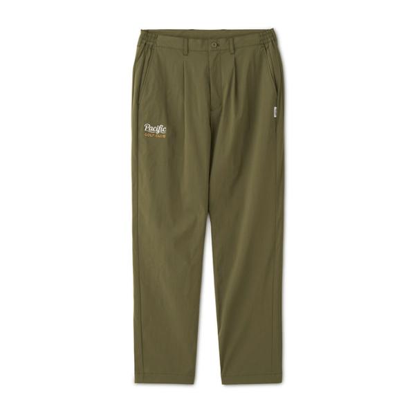 ◇Pacific GOLF CLUB ロゴプリント LONG PANTS ◇イージーパンツ感覚ですっきりと穿けるPacific GOLF CLUBのロングパンツ。テーパードシルエットで裾に向かっての絞り込み、動きやすさとスタイリッシュな見え...