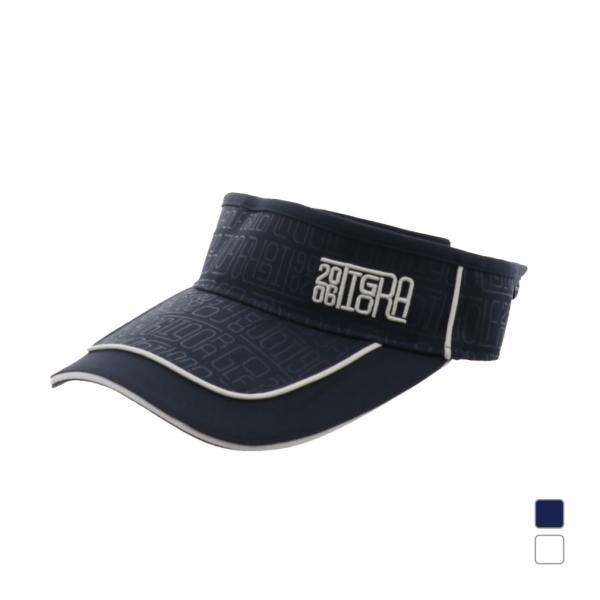 ◇ツイル素材に同色のロゴプリントをしたゴルフサンバイザー TGF仕様で自分好みの締め付け感に簡単調整 ビン皮部分には吸水速乾機能付き素材使用 ■カラー： ネイビー ホワイト ■素材：本体/ポリエステル100％ ■サイズ： 頭周り/54-62...