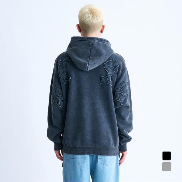 ※ブラウザやお使いのモニター環境により、掲載画像と実際の商品の色味が若干異なる場合がございます。◇裏起毛のフリース生地を使用したフーディ。左胸元と背面の切りっぱなしのDCロゴアップリケが印象的。■カラー(メーカー表記)：グレー(GRY)ブラ...