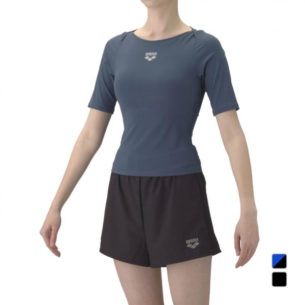 ◇シンプルなデザインと着心地にこだわった水着。トップスは、肌あたりのいいリブ素材を使用し、首回りはすっきりとした設計で、二の腕や脇をカバーしたい方におすすめの半袖タイプ。 「差し込みパッド」は取り外し可能で、パッドポケット内に収まるため脱ぎ...