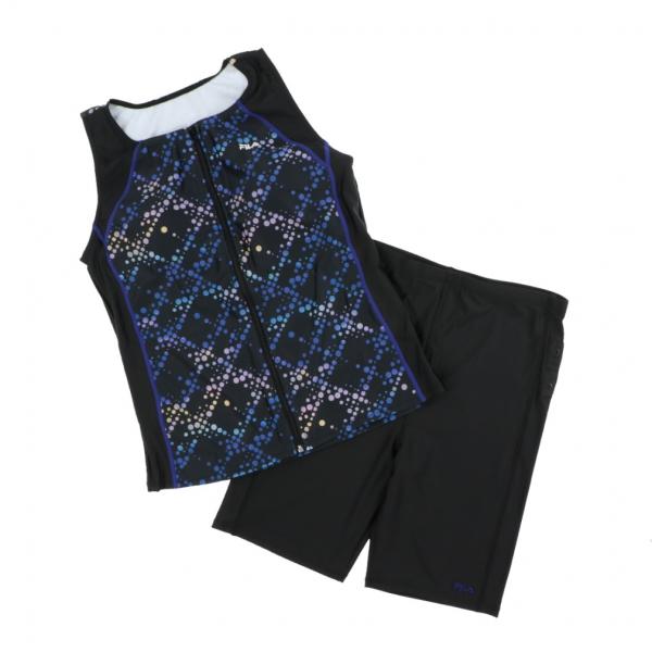 ◇FILAグラデドット柄ZIPセパレート水着◇捲れ防止 クイックジップ■カラー(メーカー表記):ブラック×ブルー(BPL)■素材:ポリエステル:85%ポリウレタン:15%■セパレーツ:ジップ■サイズ:15:バスト/92cm ウエスト/72c...