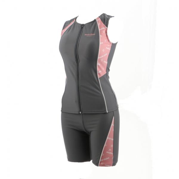 ◇マリクレール配色切替水着◇2WAY方向に伸びる生地でマリクレールの柄を脇に切り替えた女性らしいデザイン。切替の差し色が特徴的で上品な女性を演出。■カラー(メーカー表記):コーラル×ピンク(CPK)■股下:4分丈■セパレーツ:ジップ■サイズ...