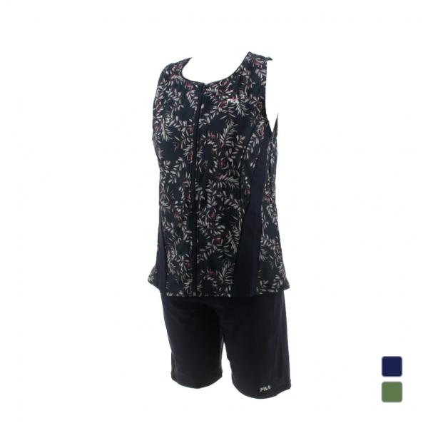 ◇リーフ柄をトップス全身にあしらった総柄セパレート水着。めくれ防止のスナップボタンとクイックジップ機能付きのファスナーを使用し、着脱が楽です。カップの取替えができる挿入カップ式。■カラー(メーカー表記):カーキ(KH)ネイビー(NV)■股下...