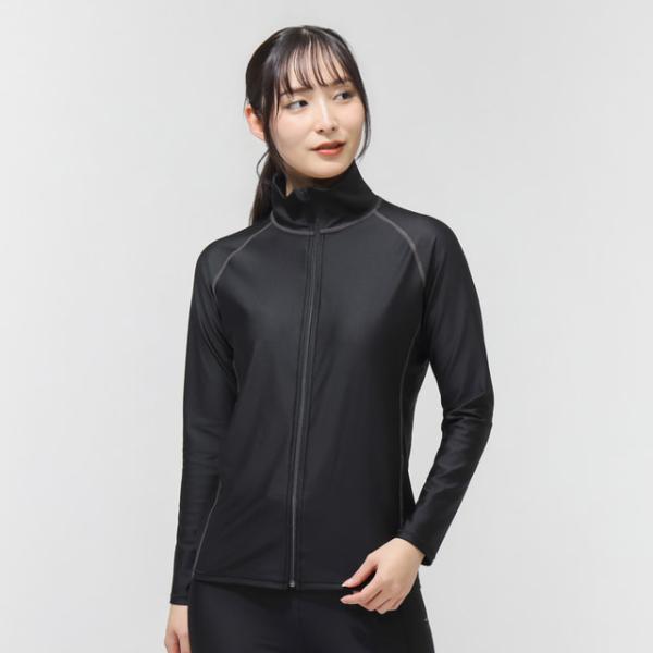 ◇シンプルデザインのラッシュガード 水着の上から着用可能 着脱しやすいファスナー仕様 ストレッチ：伸縮性に優れた素材を使用している ため、体の動きになじみ、運動時にも快適です UVカット：UPF50+で屋外での着用でも安心 耐塩素：耐塩素性...