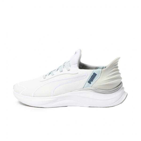 ◇立ったまま、スッと履ける。「楽ふわっ」な履き心地を提供する定番モデル。 ■カラー(メーカー表記)： ホワイト×グレー(03：PUMA White-Feather Gray-Sea Glass) ■つま先材：合成繊維+人工皮革 ■甲材(アッ...