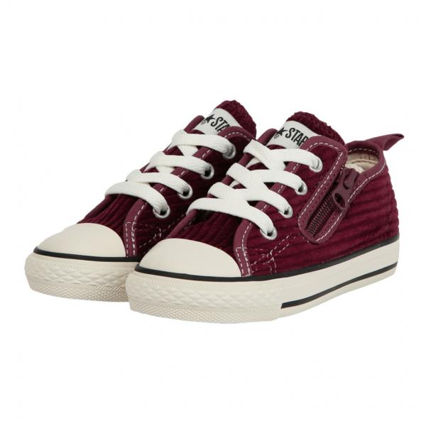 ◇チャイルドオールスターNの素材アレンジモデル、秋冬に人気の太畝コーデュロイ素材をアッパーに採用 ◇しなやかなラバーに、踵部分にはボードを内蔵し、足の曲がる位置でしっかり屈曲するソール設計 ■カラー(メーカー表記)： レッド(1：レッド) ...