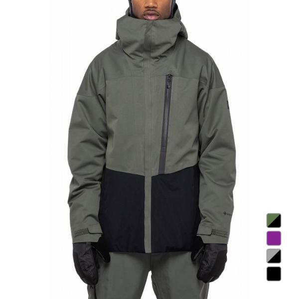 ◇686ゴアテックスジャケットの中で定番となる2レイヤーシェルジャケットです。ナイロンベースで作られたベースファブリックは耐久力と軽さ、生地のしなやかさがあり肌触りも良く高級感を感じます。 686らしいと言われる独特なカラーブロックデザイン...