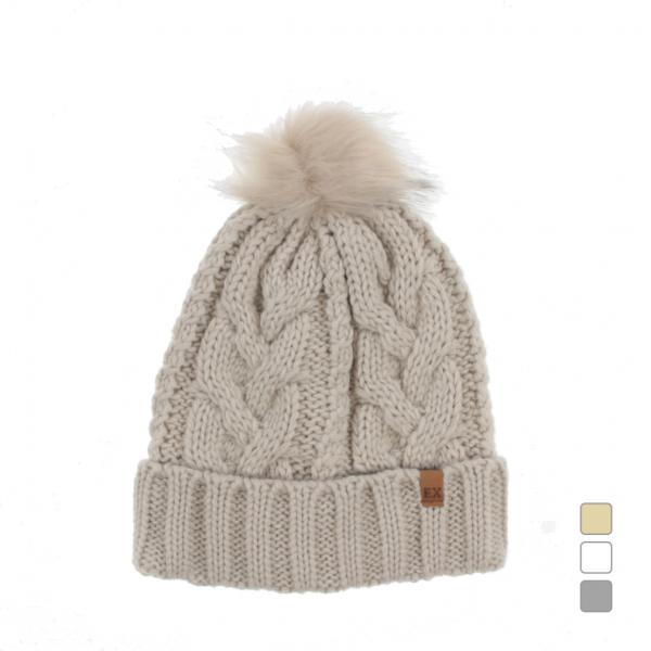 ◇女性に大人気！ボンボリ付きニットワッチ◇裏地はあたたかいフリース素材 冬の定番■カラー：ブラウンベージュ(BEIGE)ホワイト(WHITE)グレー(GRAY)■素材：アクリル、ポリエステル■生産国：中国アルペン alpen スポーツデポ ...