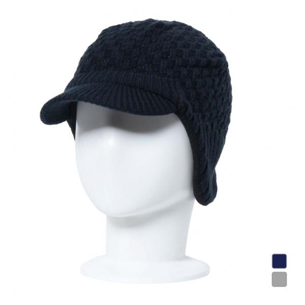 ◇ツバ付き/耳付きニットキャップです。ツバで日差しを遮り、耳を風から防ぎ温めます。裏地フリースはI-Heat(吸湿発熱)付きで暖かいです。ピッタリフィットするので顔周りを寒さから守ります。■カラー：ネイビーペールグレー■素材：本体アクリル1...