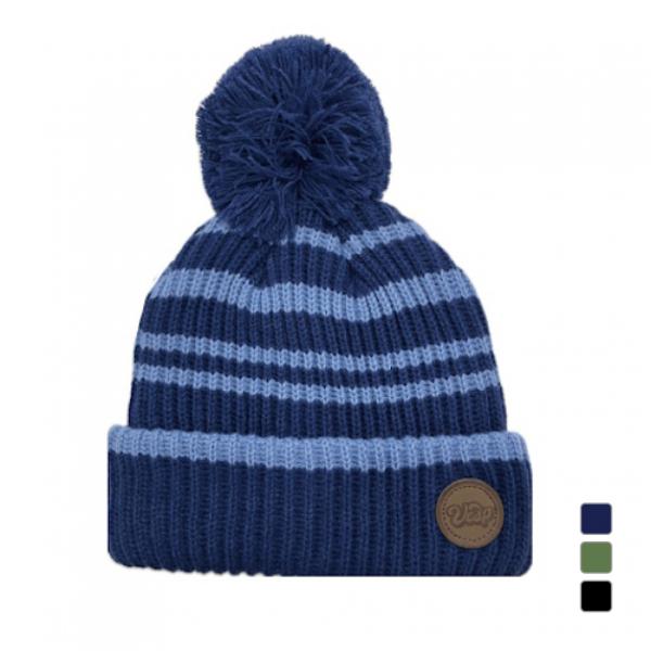 ◇ボーダー柄のボンボン付きジュニアニット帽。■カラー(メーカー表記)：コルク(TAN)ネイビー(NV)ブラック(BK)■素材：アクリル■生産国：中国■2024 Fall＆Winter モデルアルペン alpen スポーツデポ SPORTSD...