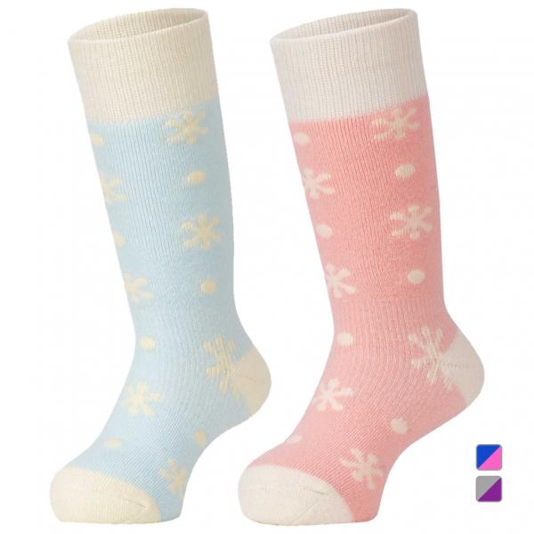 ◇お子様の雪遊びや防寒対策に。2足組のお得なソックス。◇ミドルタイプ。パイル編みでクッション性と保温性を両立。■カラー(メーカー表記)：ブルー×ピンク(BL/PK)グレー×パープル(GY/PU)■生産国：中国アルペン alpen スポーツデ...