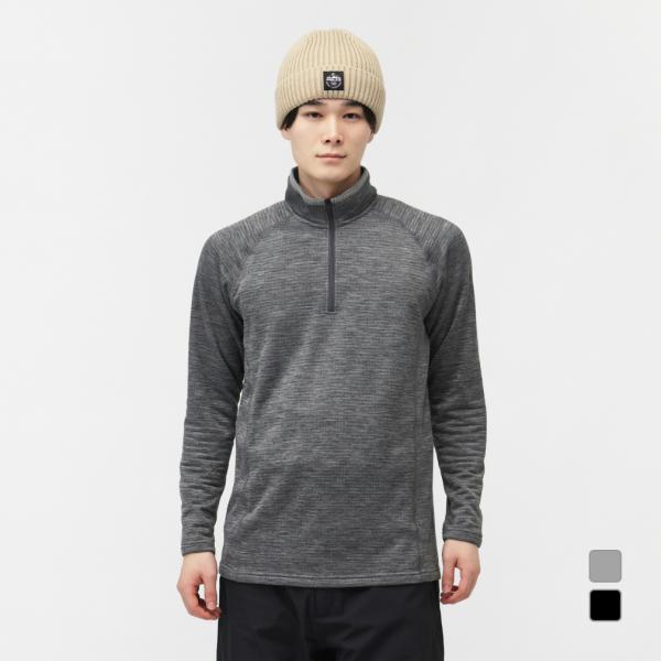◇裏側グリッドフリースのハーフZIPロングTシャツ◇ストレッチ性に優れたグリッドフリース素材。ウィンタースポーツのベースレイヤーとして最適。■カラー：グレーブラック■素材：ポリエステル95％、ポリウレタン5％■サイズ：S：身長/162〜16...