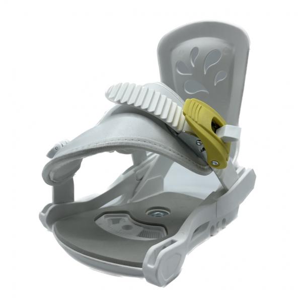 ◇スノーボードを始めるキッズに最適なシンプル構造キッズ用スノーボードビンディング◇シンプル構造のキッズ用ビンディング。2点固定タイプ。キッズにも使用しやすい軽量スノーボードビンディング■カラー：ホワイト×イエロー■ブーツ適応サイズ：18.0...