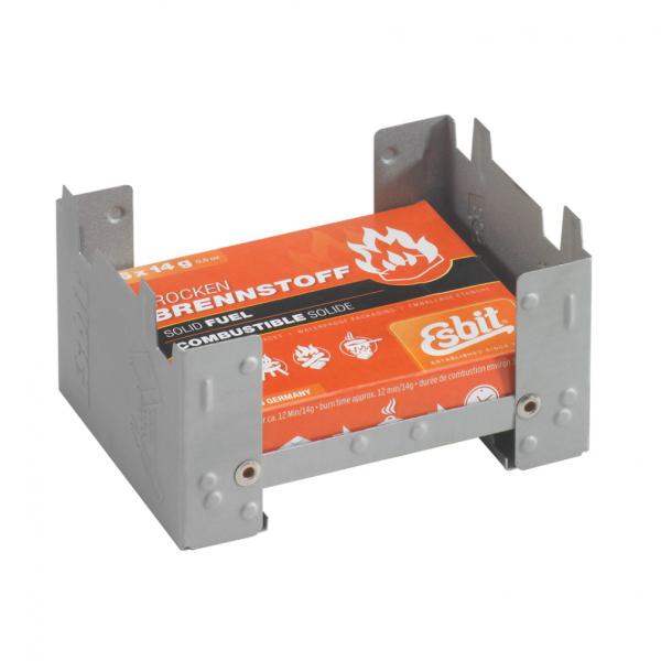 ◇ポケットストーブは折畳み式で重量も、わずか85g!現在ドイツ軍、スイス軍に採用されています■収納時サイズ：98×77×23mm■重量：180/85ｇ（固形燃料を除く）■使用燃料：固形燃料ミリタリー（14ｇ×6タブレット）付■生産国：ドイツ...