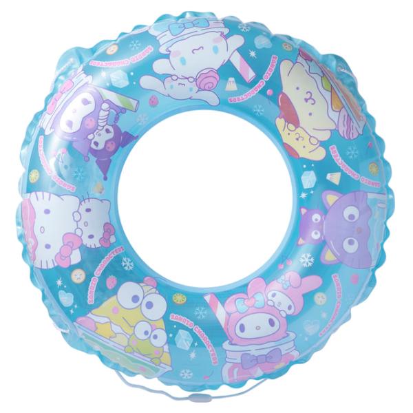◇サンリオキャラクターズの浮き輪。直径80cm(内周105〜110cm)。ロープ付き。◇大人用浮き輪。■素材：PVC■サイズ：内周/105〜110cm 直径/80cm■重量：540g■生産国：中国■2026年モデル※子供の一人遊びは危険です...