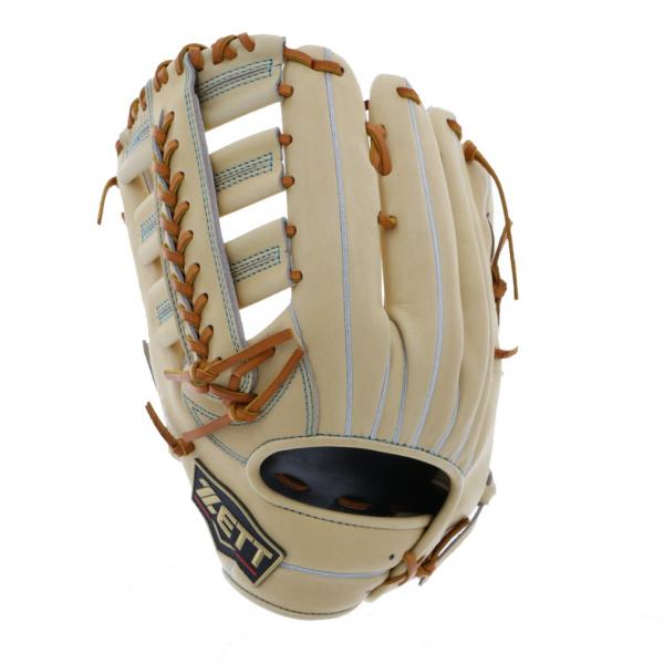 ゼット 軟式野球グラブ 外野手用 プロステイタス 挟み捕りタイプ RH(左投げ用) サックス×ブラック #BRGB32247-4119 送料無料 alpen-group_8001145224