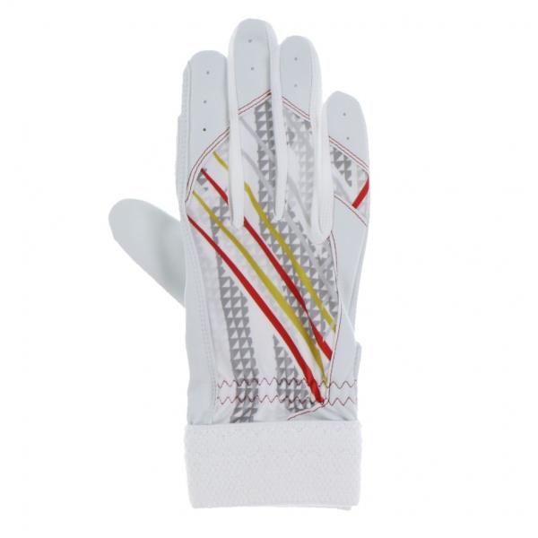 ◇守備用手袋スタンダードモデル◇衝撃吸収ワイドパッド付き(低反発ウレタン)■カラー(メーカー表記):ホワイト×レッド(1164:ホワイト/レッド)■素材:甲側:合成皮革(天然皮革調)掌側:合成皮革(天然皮革調)■高校野球対応:×■サイズ:S...