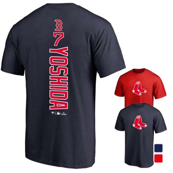 ◇WBCでもMVP級の大活躍、シーズンでも活躍中の吉田正尚選手のコットンTシャツ。◇胸にはレッドソックスチームロゴ、背中には7YOSHIDAプリントが縦に入ったコットンTシャツ。■カラー(メーカー表記):ネイビー(NAVY:NAVY)レッド...