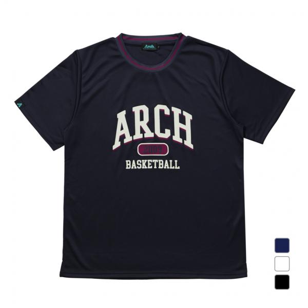 ◇バスケットボール 半袖Tシャツ◇チームウェアをイメージし、カレッジ調のロゴをフロントに配置したDRY-Tシャツ。どんなボトムスにも合わせやすいシンプルなデザインながら、襟元のラインがアクセント。吸汗・速乾性に優れ、サラッとしたポリエステル...