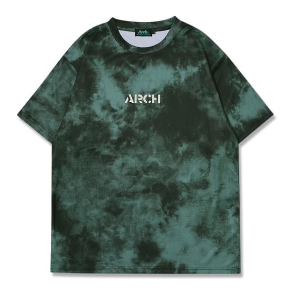 ◇タイダイ染めのテキスタイルから着想を得たアートワークを全面に落とし込んだDRY-Tシャツ。◇染色工程で生まれる自然ににじみ合うグラフィック、ひとつとして同じ表情のないカラーリングが魅力。◇ステンシル調フォントのロゴもポイント。デイリーユー...