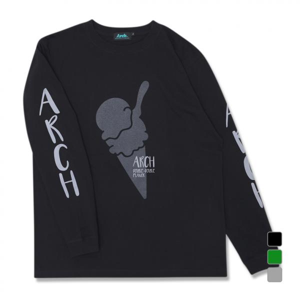 ◇Archのアイコニックスウィーツであるアイスクリームを描いた、コットン素材のL/S Tシャツ。■カラー(メーカー表記):グリーン(T325-119:dark cyan)グレー(T325-117:ash gray)ブラック(T325-118...