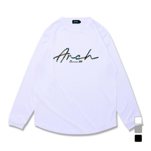 ◇「ゴブラン織」をモチーフにしたデザインを、ロゴにレイヤードしたDRY-L/S Tシャツ。◇スポーティーなスタイルに、アンティーク調のクラシカルな雰囲気をプラス。肌触りのよい、吸汗・速乾性に優れたポリエステルを採用。同シリーズの【gobel...