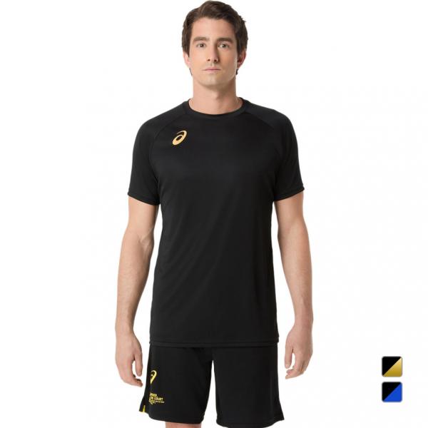 ◇ASICSロゴをバレーボール独自のデザインにし背面にプリントした半袖シャツ■カラー(メーカー表記):ブラック×ゴールド(001:パフォーマンスブラック×ピュアゴールド)ブラック×ピーコックブルー(002:パフォーマンスブラック×ラグーン)...