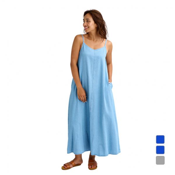 ◇リラックスムードあふれるロング丈のキャミワンピース。裾に向かってゆったりと広がるシルエットと、動きに合わせて軽やかに揺れるドレープがポイントです。左サイドにファスナー、両サイドにシームポケットを配備。ショルダーストラップでフィット感の調整...