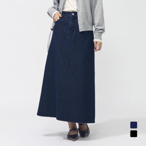 ◇軽くてストレッチ性の高いデニムスカート。 デニムはニットやスウェットなどどんなコーディネートにも使いやすい2色展開。 ウエストはゴム仕様で圧迫感がなく、ストレッチ性が高いので履き心地も◎ Aラインシルエットなので気になる部分は隠しつつ色ん...