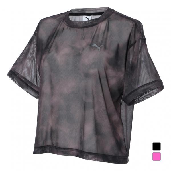 ◇リラックスフィット 全面グラフィック シアー 半袖Tシャツ ■カラー(メーカー表記)： ブラック(01：PUMA Black) チェリーピンク(25：Wild Pink) ■素材：ナイロン84％ ポリウレタン16％ ■生産国：中国 ■20...