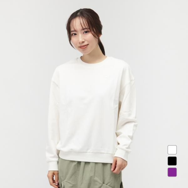 ◇さらりとした素材感 ステッチがかわいい ◇商品情報 PUMA MIX CLOTHのダブルニット素材を使用したリラックスフィットのクルーネックスウェット。 快適な着心地を実現する吸湿速乾性に優れたPUMA MIX CLOTH素材を使用してい...