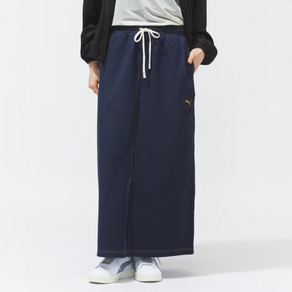 ◇デニムライク UV機能付き スカート ◇商品情報 300gのコットンポリエステル素材を使用したデニムライクニットスカート。 生地感や太番手を使ったステッチワークなど、細部までデニムのような雰囲気を持ちながら色落ちの心配がなく、手軽にケアで...