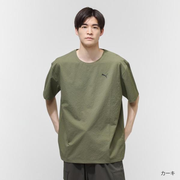 ◇リラックスフィット UV、撥水機能付き ウーブン 半袖Tシャツ ■カラー(メーカー表記)： カーキ(81：LODEN GREEN) サンド(84：SAND DUNE) ネイビー(16：NEW NAVY) ブラック(01：PUMA BLAC...