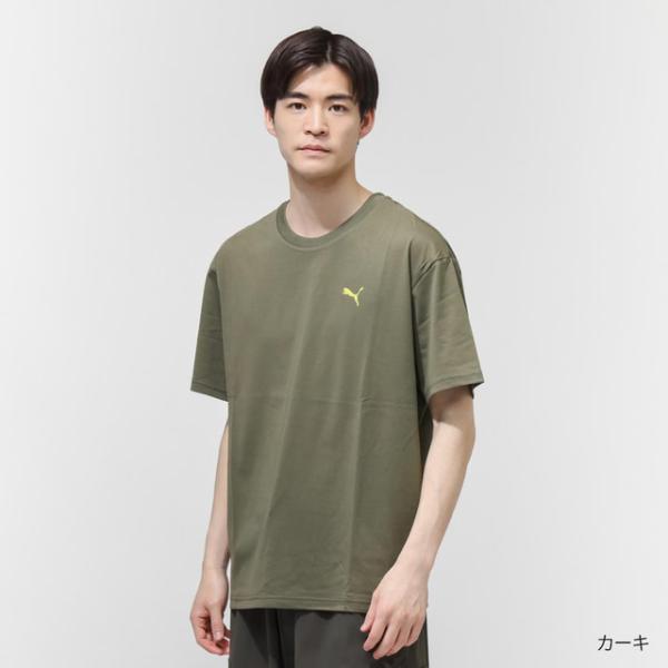 ◇PUMA MIX CLOTH リラックスフィット バックグラフィック 接触冷感 半袖Tシャツ ■カラー(メーカー表記)： カーキ(81：LODEN GREEN) ホワイト(02：PUMA WHITE) ブラック(01：PUMA BLACK...