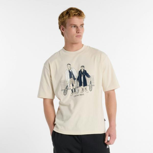 ◇大きなテニス愛好家グラフィックがインパクトのある、コットン100％で着心地の良いショートスリーブTシャツです。 ■カラー(メーカー表記)： アイボリー(LIN) ブルーグレー(DUS) ■素材：綿100％ ■サイズ： S：身長/162〜1...