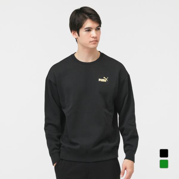 ◇メタリック ビッグロゴ クルー スウェット ■カラー(メーカー表記)： セピア(55：Ice Coffee) ディープグリーン(75：GREEN TERRAIN) ブラック(01：PUMA BLACK) ■素材： 本体：コットン66％ポリ...