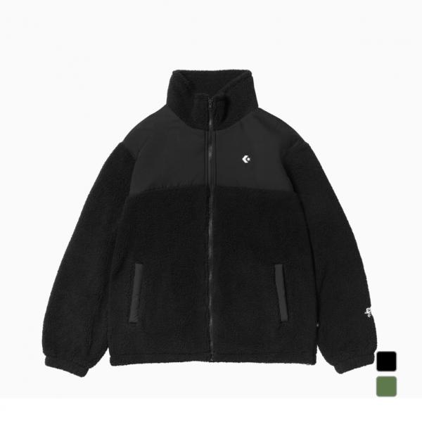 ◇ボアとナイロン素材を使用したスタンドカラージャケット ◇左袖口には星モチーフの刺繍を施したデザイン。 凹凸感のあるボア生地に刺繍を施すことでさり気ないワンポイントを表現。 ■カラー(メーカー表記)： セピア(0：GREIGE) ブラック(...