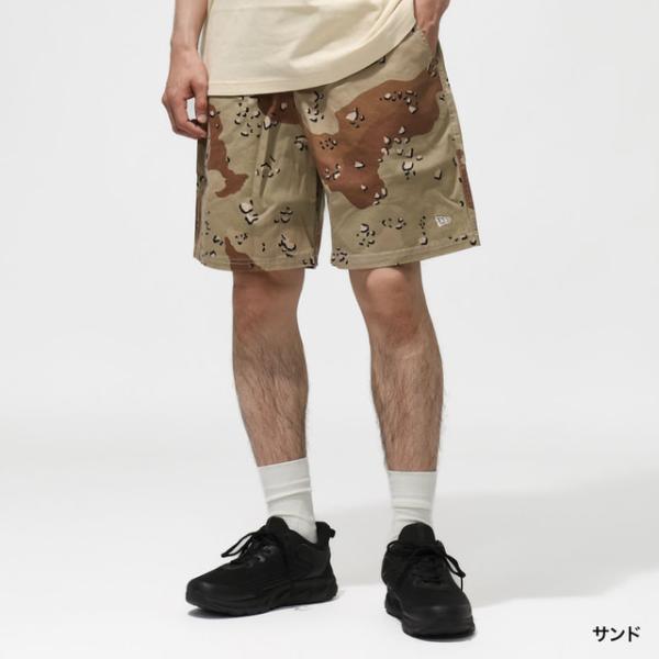 ◇膝上丈でシンプルなデザインのイージーショートパンツ。 迷彩柄2種、デニム、ブラックの4モデルをラインナップ。 ボックスロゴのネームパッチがさりげないアクセントに。 リラックス感とスタイリッシュさを兼ね備えた万能アイテム。 ■カラー(メーカ...