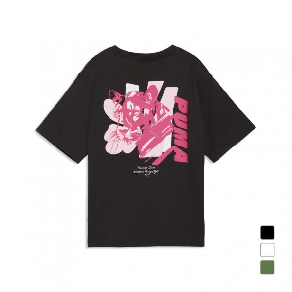 ◇リラックスフィット 吸水速乾機能付き グラフィック 半袖Tシャツ ■カラー(メーカー表記)： コルク(88：Sandstone) オフホワイト(87：Alpine Snow) ブラック(01：PUMA Black) ■素材： 本体：ポリエ...