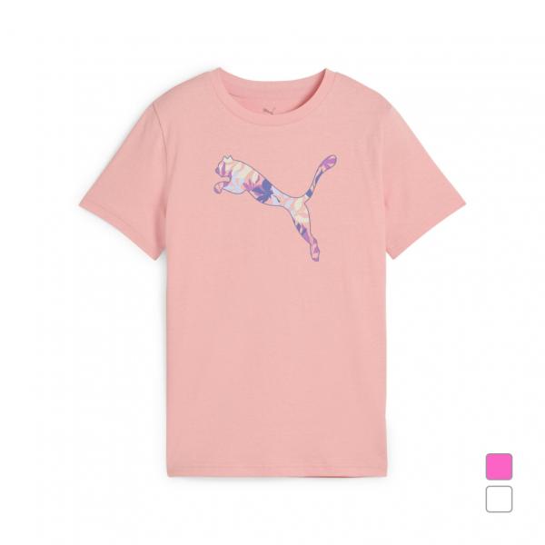 ◇グラフィック ガールズ 半袖Tシャツ ◇商品情報 ESSENTIALSコレクションより、コットン素材100％を使用したTシャツです。 フロントに施した大きなキャットロゴがアクティブな印象をもたらす一枚。 レギュラーフィット、クルーネックの...