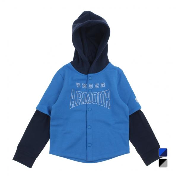 ◇厚手のコットン混紡生地を使用した裏起毛のフリースは暖かさと快適さを提供する フードと身頃はアイコンフリース生地、袖はヘビーウェイトコットンジャージ生地 スナップボタン仕様 ■カラー(メーカー表記)： ブルー×ネイビー(402：Blue A...