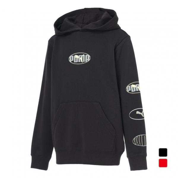 ◇グラフィック フーディー ◇商品情報 ESS LOGO LABコレクションからコットンポリエステルのフレンチテリー素材を仕様したフーディスウェットです。 胸元と左袖に配したグラフィックがアクセントになったスポーティなデザイン。 カンガルー...