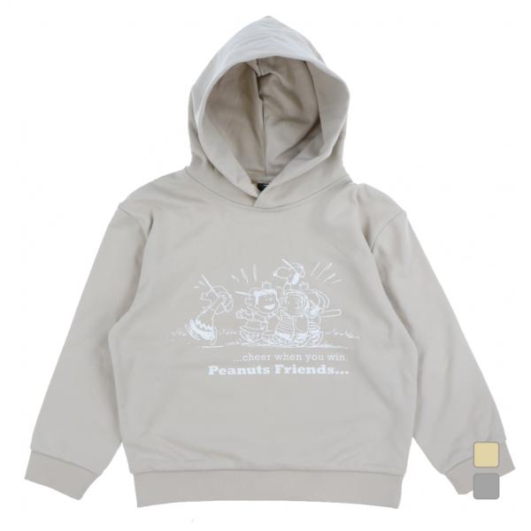 ◇ドライ裏毛スウェットパーカー ◇スヌーピーでおなじみのPEANUTSの世界から、人気キャラクター達の賑やかな様子を描いたスウェットパーカー。 可愛いだけでなく、さらっとした柔らかい素材で着心地も良い。 大人にも同様のグラフィックを使った商...