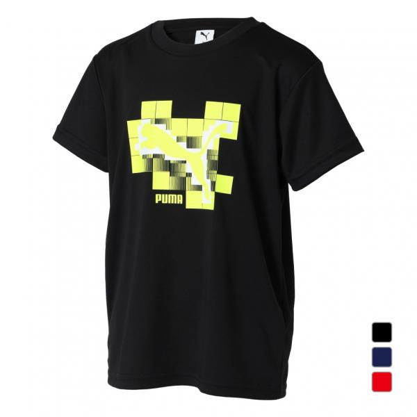 ◇吸水速乾機能付き グラフィック 半袖Tシャツ ■カラー(メーカー表記)： ネイビー(06：PUMA NAVY) ブラック(01：PUMA BLACK) レッド(11：FOR ALL TIME RED) ■素材：本体：ポリエステル100％ ...