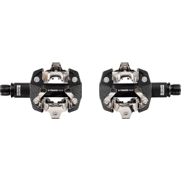 X-TRACKのRACEモデルです。X-TRACK RACEは、ボディ素材をアルミではなく合成素材を使用したことにより、片側重量を18g軽量化させました。また、プラットフォーム面積を165mm2広くしたことで、ペダリングで力を加えた際にダイ...