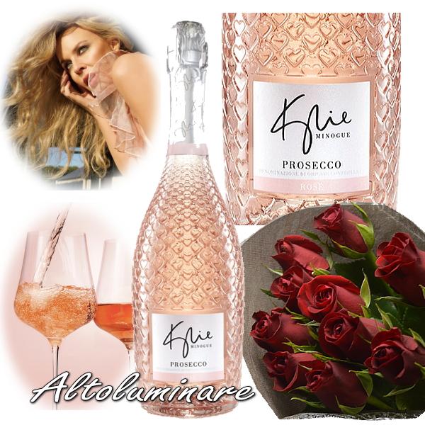 送料無料（北海道・沖縄はプラス1100円いただきます。ご了承ください。）入手困難こだわりのワインと一緒に送りませんか♪かわいいハートボトル。イタリア辛口ロゼスパークリングワイン。バラの花束：約40センチ以上和紙・セロハン・リボン※　カスミソ...