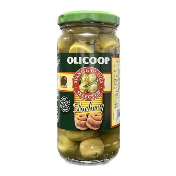 グリーンオリーブにアンチョビペのーストを詰めたもの。ワインおつまみに最適です。内容量：350ｇ原産国：スペインタイプ：アンチョビペースト入りグリーンオリーブ